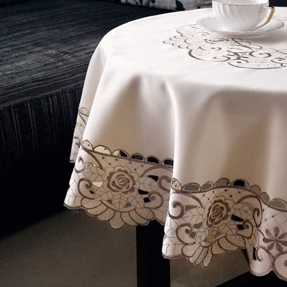 Amazon.com: GLORY SEASON Round Tablecloth Waterproof Spillproof Lace ...