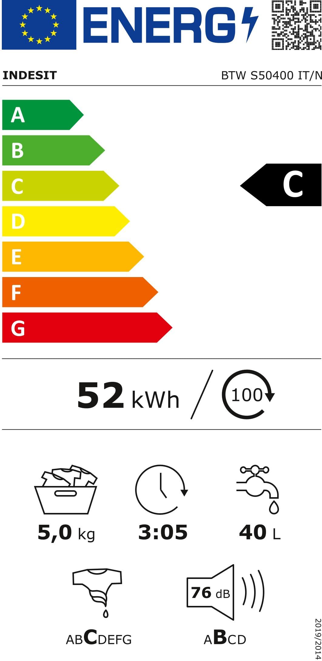 Indesit BTW S50400 IT/N, Waschmaschine Toplader 5 kg, freistehend ...