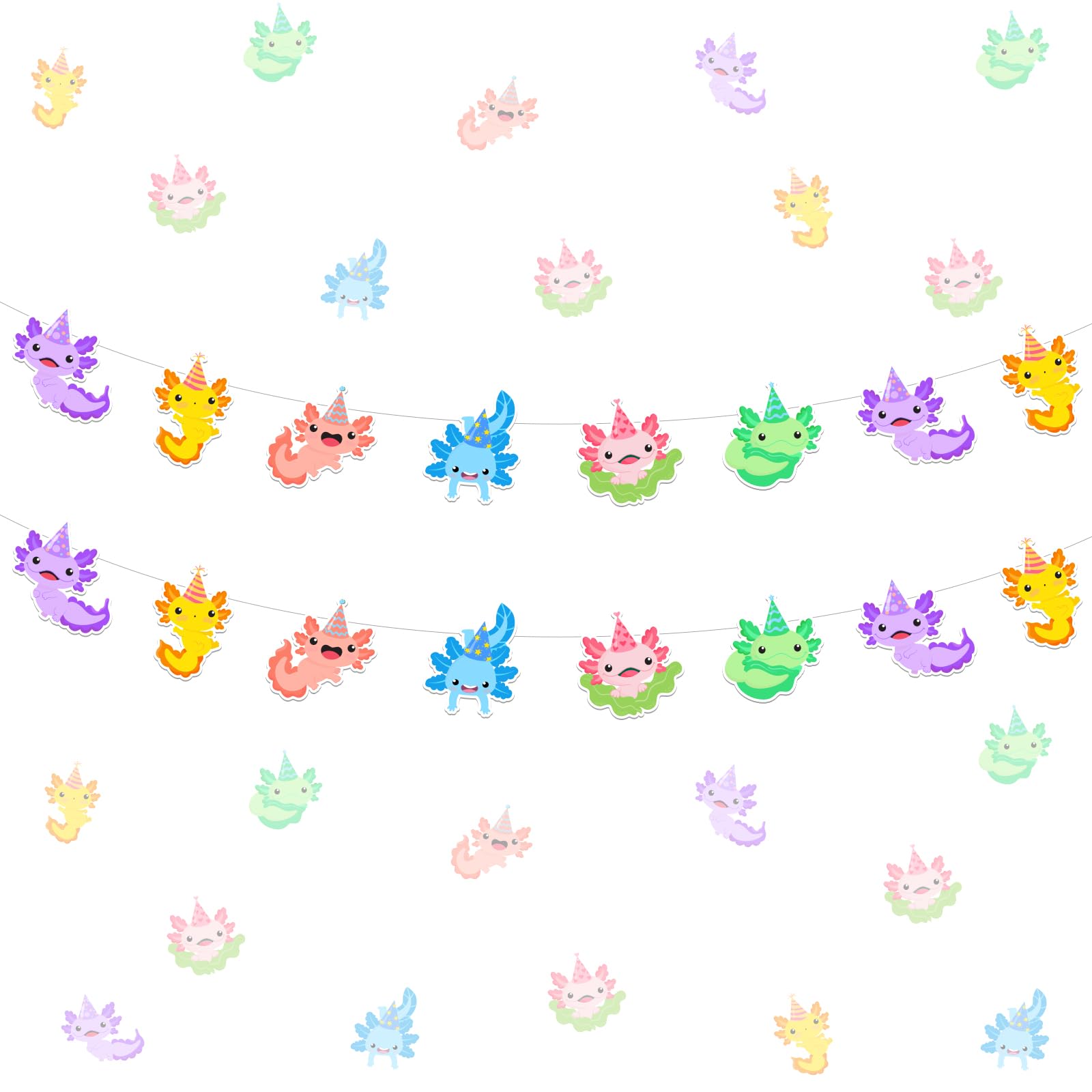 Amazon.com: Fangleland 2Pcs Axolotl Garland Banners Decorations for Boy ...