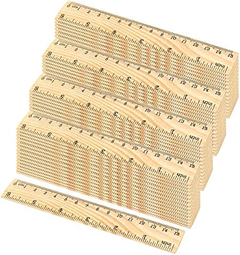 MUKCHAP 144 Pack Wooden Ruler, 12 Inch Straight Ruler, 30cm Metric Wood ...