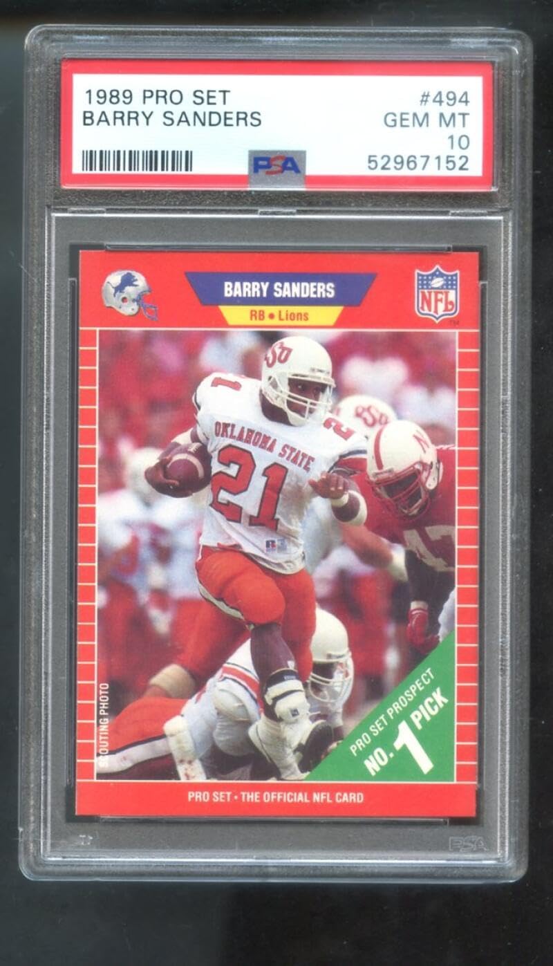 Amazon.com: Barry Sanders Rookie Card 1989 Pro Set #494 PSA 10 ...