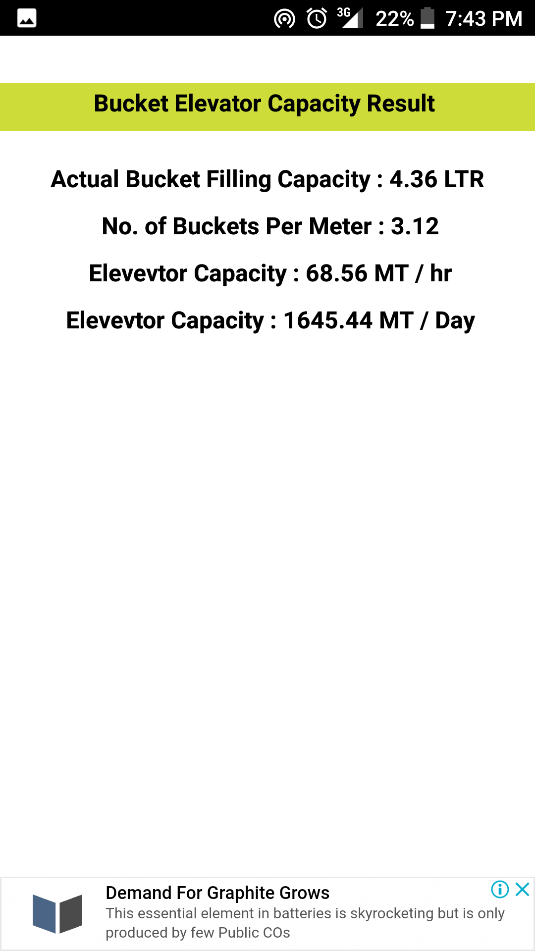 Bucket Elevator Capacity - Application sur Amazon Appstore