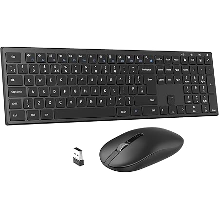 Wireless Keyboard and Mouse,RaceGT Compact Silent Keyboard USB Full ...