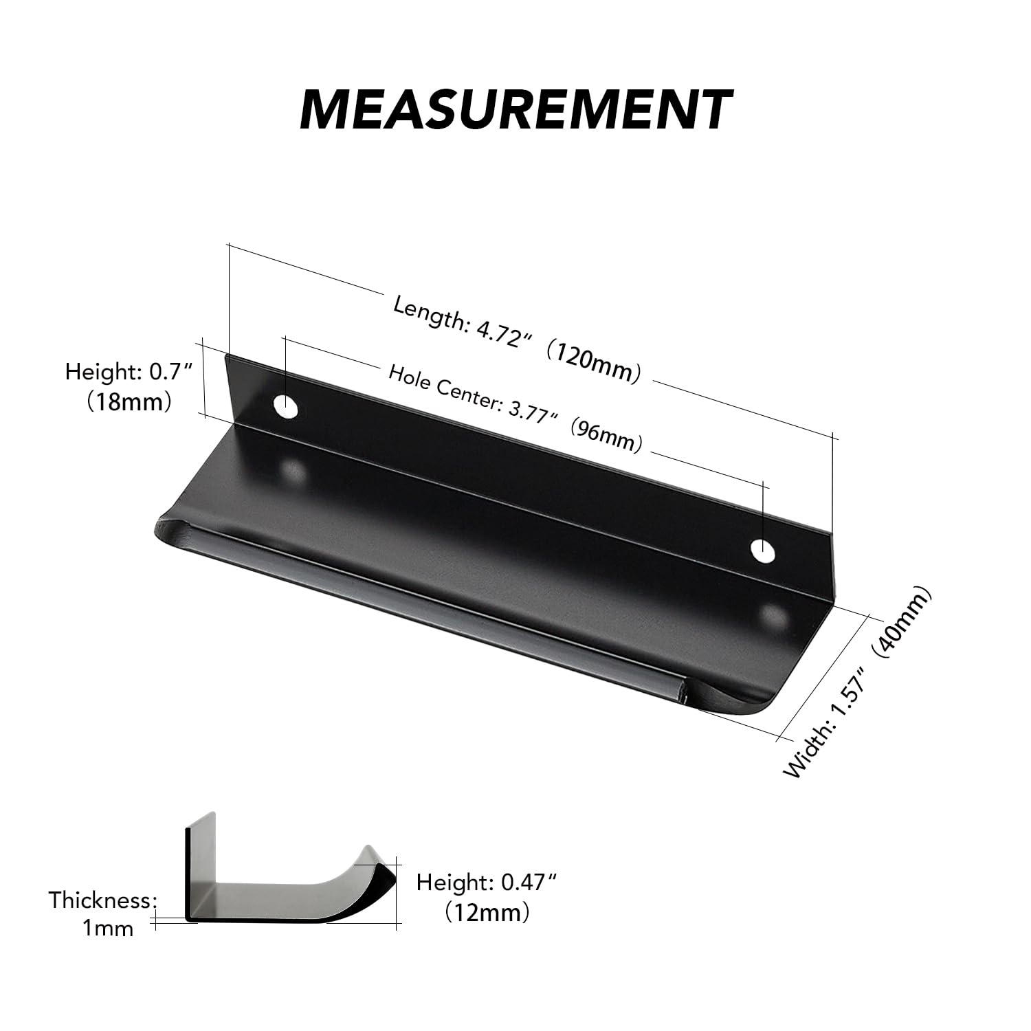 Snapklik.com : 3 Pack Finger Pulls For Cabinets 96mm/3.75in Hole Center ...