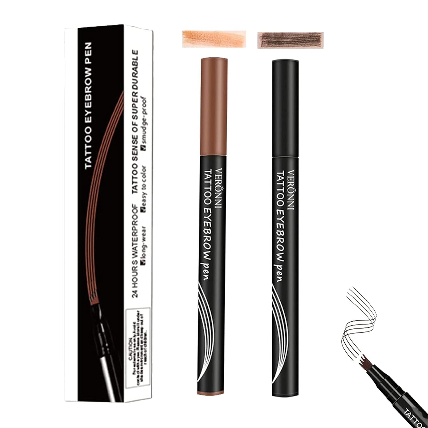 Amazon.com : Eyebrow Pen, 4-Tip Microblade Brow Pen, Ziborn 4 Tip ...