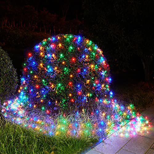 BlcTec Christmas Net Lights 200 LED 8.2ft x 4.9ft Multicolor Outdoor ...