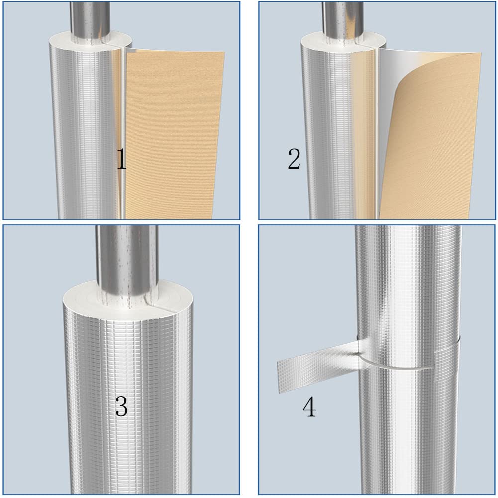 Outdoor Industrial Pipe Insulation 40in Reflective Solar Water Pipe