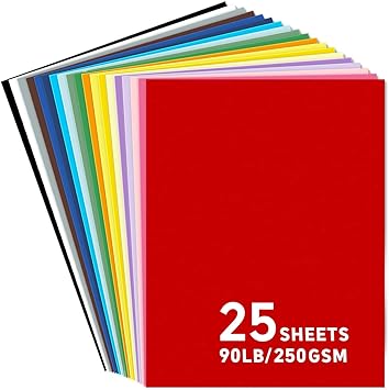 Amazon.com : 8.5x11 Cardstock 25sheets Colored Cardstock Assorted 25 ...