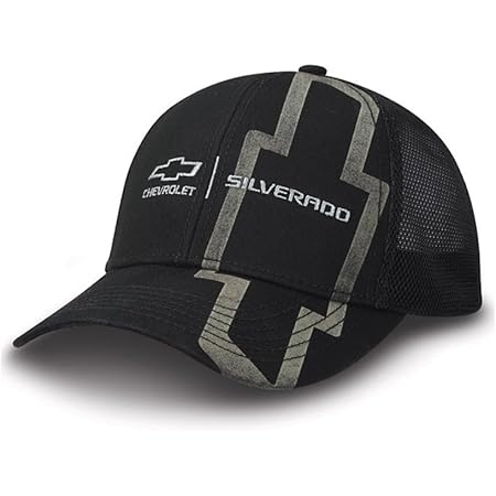 Amazon.com: Chevrolet Silverado Black Twill & Mesh Baseball Hat ...