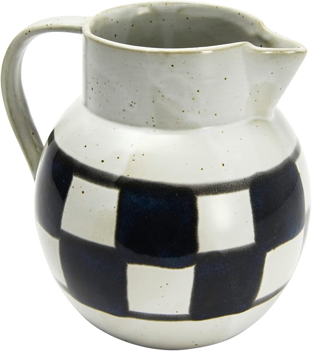 Amazon.com: Creative Co-Op Farmhouse Stoneware Pitcher with Painted ...