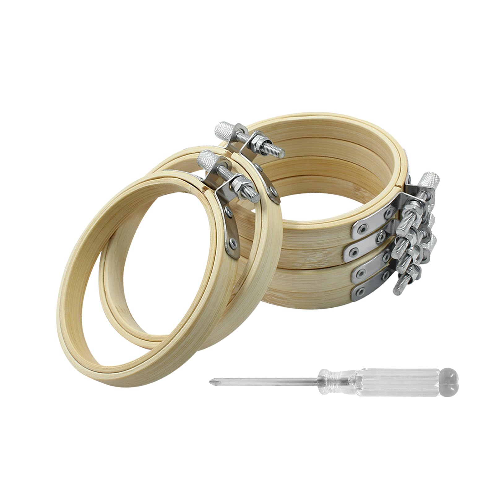 Snapklik.com : 6 Pieces 3 Inch Embroidery Hoops, Round Wood Embroidery ...