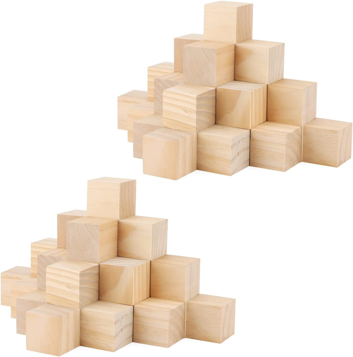 Amazon.com: FUNSUEI 50 PCS 2 Inch Wooden Cubes, Unfinished Wood Blocks ...