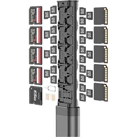 Amazon.com: BUDI Pop-up Design 30 Slots Memory Card Case Crush ...