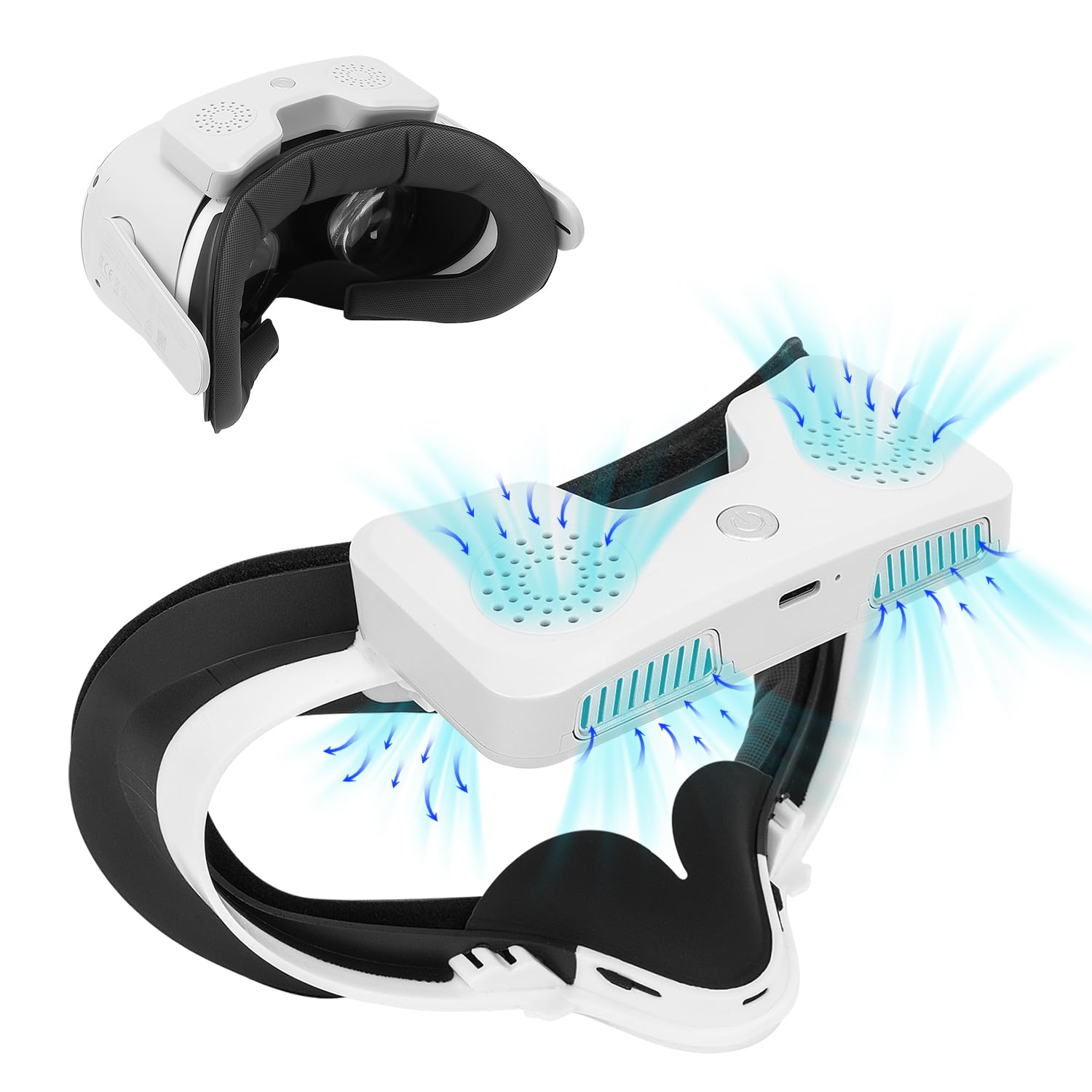 Sonicgrace Fan for Meta/Oculus Quest 2 - Face Pad Cover with Cooling ...