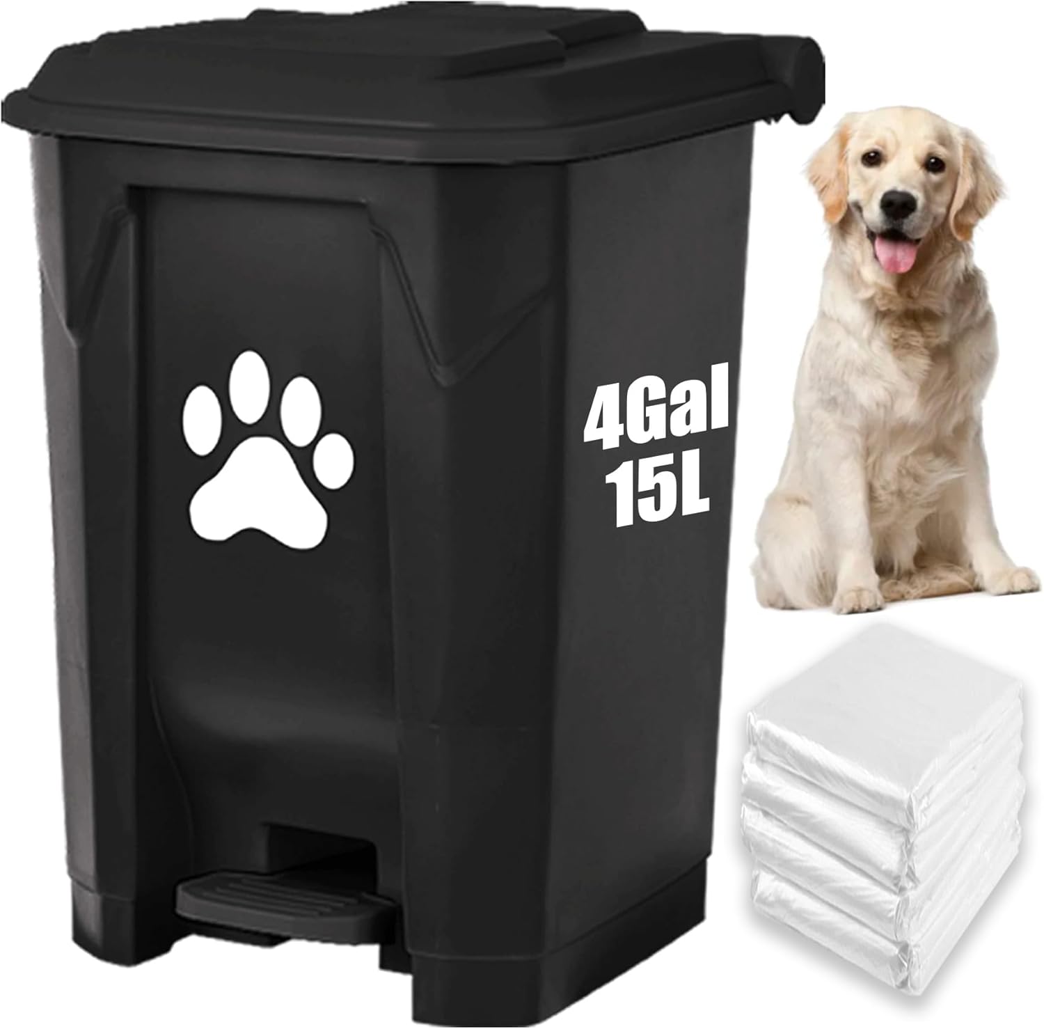 Amazon.com: tebiete Dog Poop Trash Can Outdoors Pet Waste Station with ...