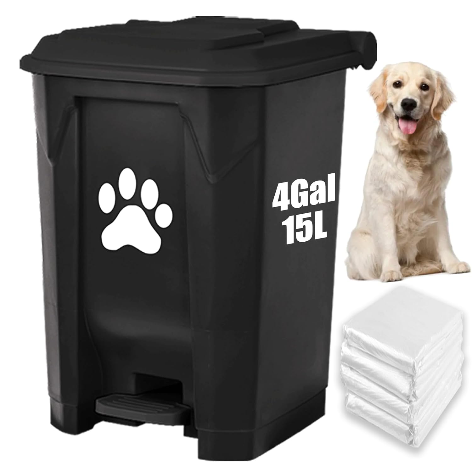 Amazon.com: tebiete Dog Poop Trash Can Outdoors Pet Waste Station with ...