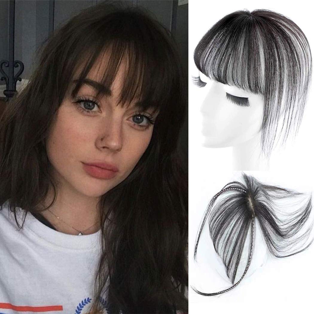 Amazon.com : One Piece Clip in Hair Fringe 3D Hair Bangs Topper Human ...
