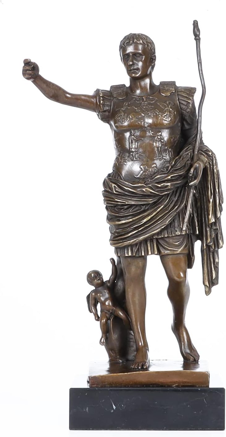 Amazon.com: Bronze Octavian Augustus Statue Famous Sculpture Roman ...