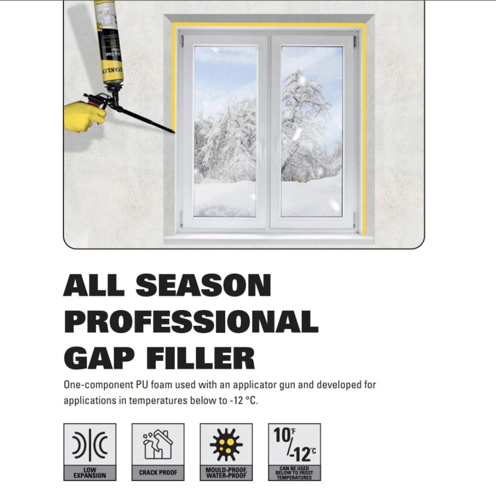 Snapklik.com : STANLEY All Season Pro Gap Filler - Window & Door Filler ...