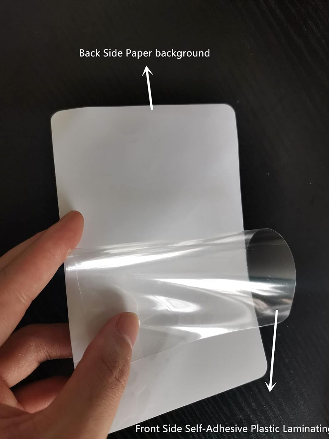Paquete de 20 papeles de plástico autoadhesivos transparentes, 4 x 6 ...