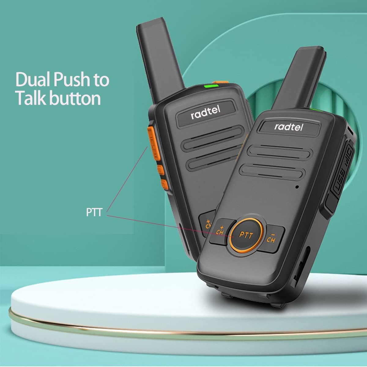 Radtel RT519A PMR446 Radio Walkie Talkie recargable de 16 canales sin ...