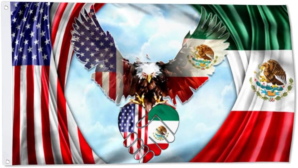 Amazon.com : American Flag-Mexico. Mexican American Grommet Flag ...