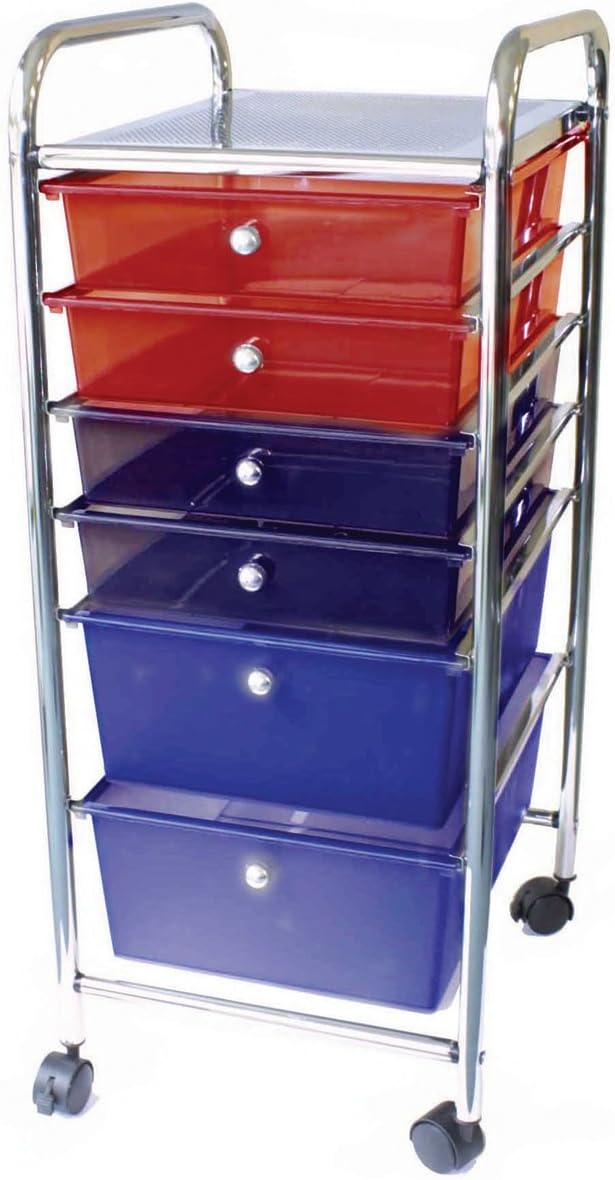 Amazon.com: Advantus Cropper Hopper Home Center Rolling Cart, 6 Drawer ...