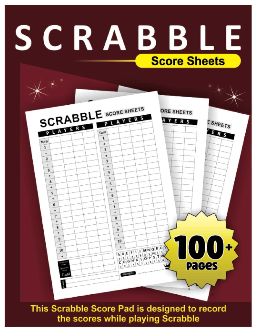 Scrabble Score Sheets: Large Print Score Pads, 8.5" x 11" 100+ Pages ...