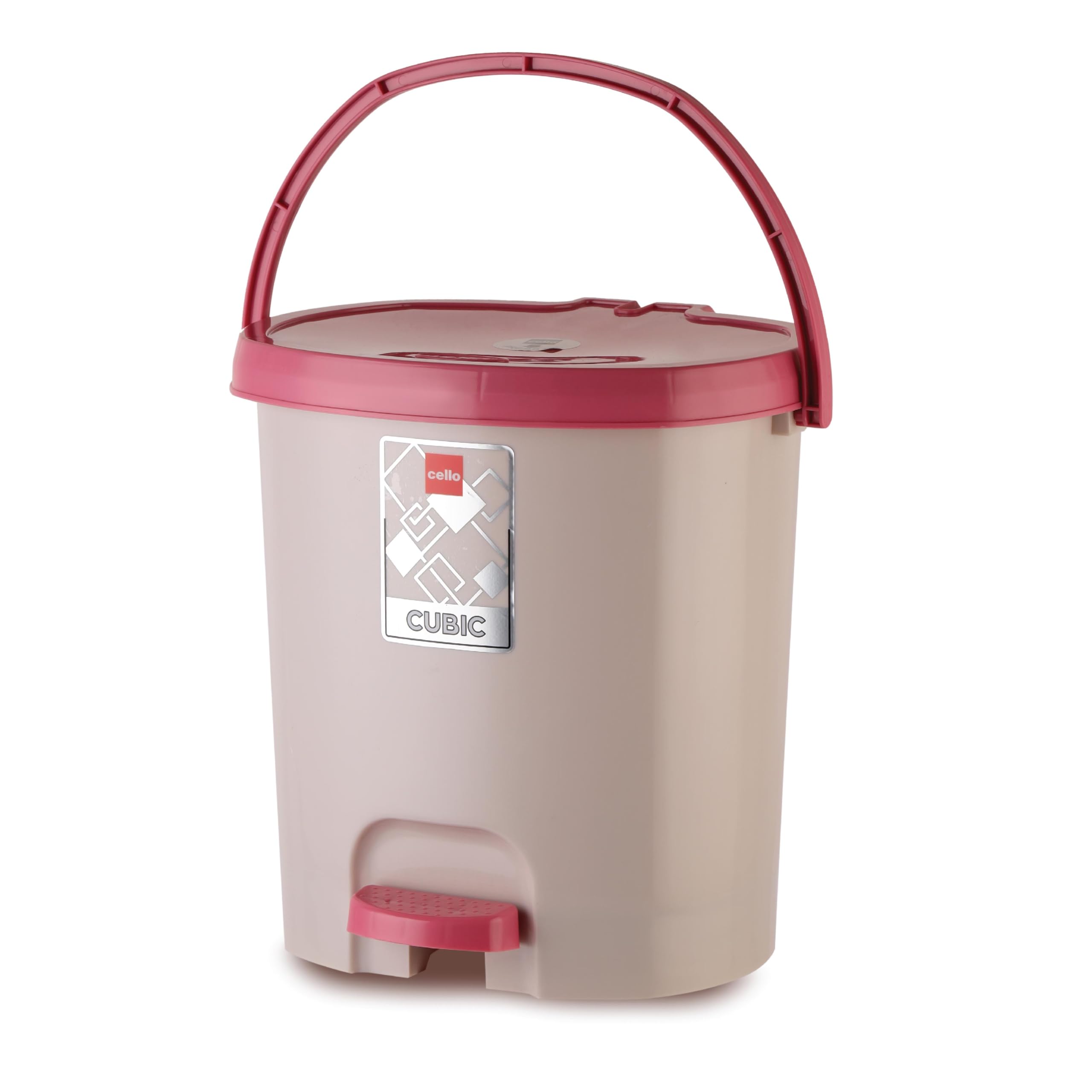 CELLO Cubic Plastic Pedal Dustbin Small Size | Trash Can Garbage Waste ...