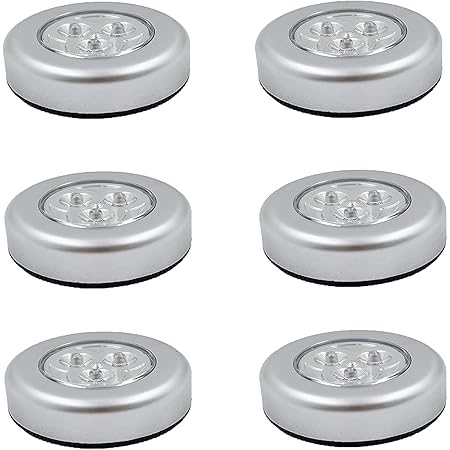 Buy ravido Plastic 4 Pcs LED Touch Push Button Light Indoor Stick-on ...