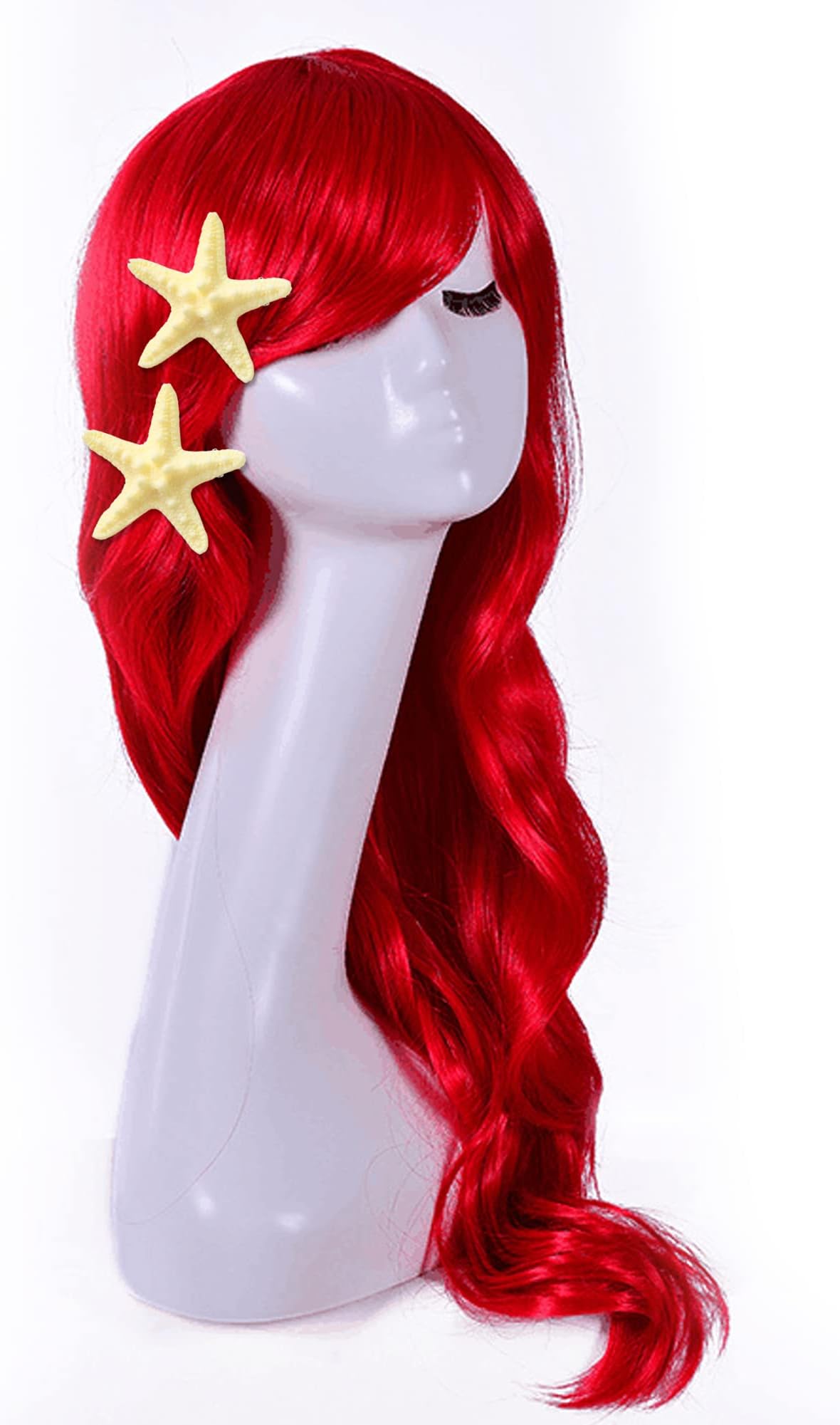 Amazon.com: JiaDuo Women Mermaid Wig with Starfish Hair Clip Halloween ...