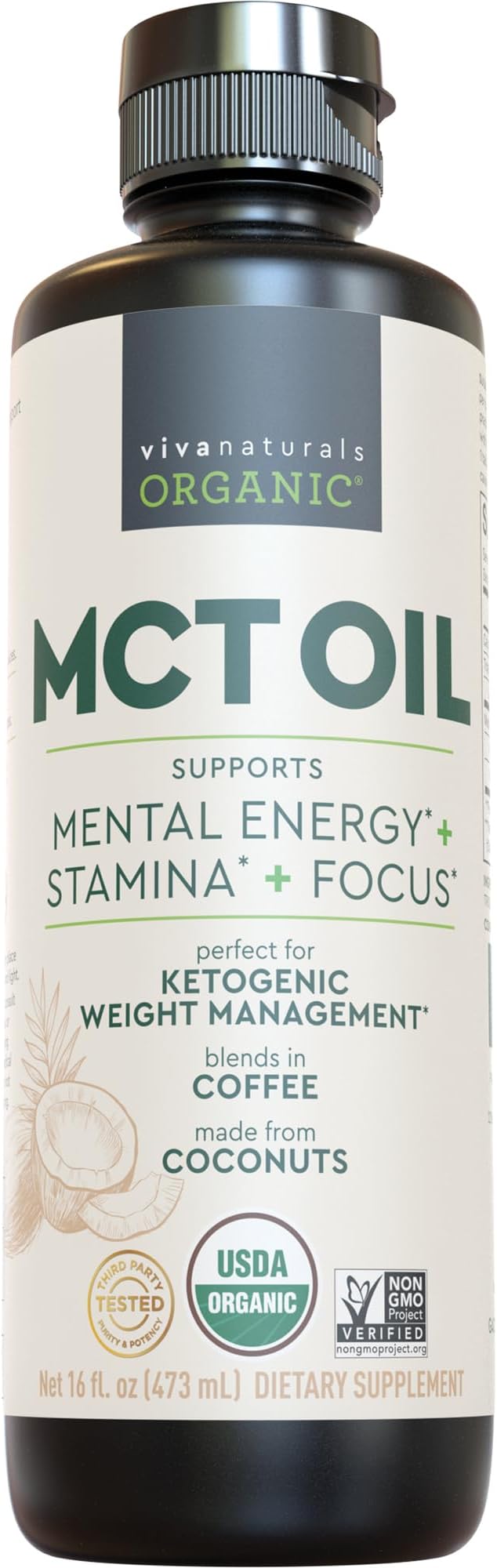 Amazon.com: Natural Force Organic Pure C8 MCT Oil – Liquid MCT Oil in ...