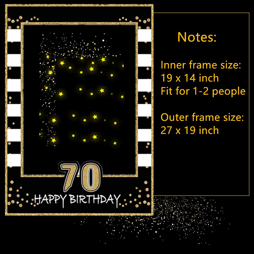 Buy JeVenis Black Gold 70th photo booth frame 70th Birthday Photo Frame ...