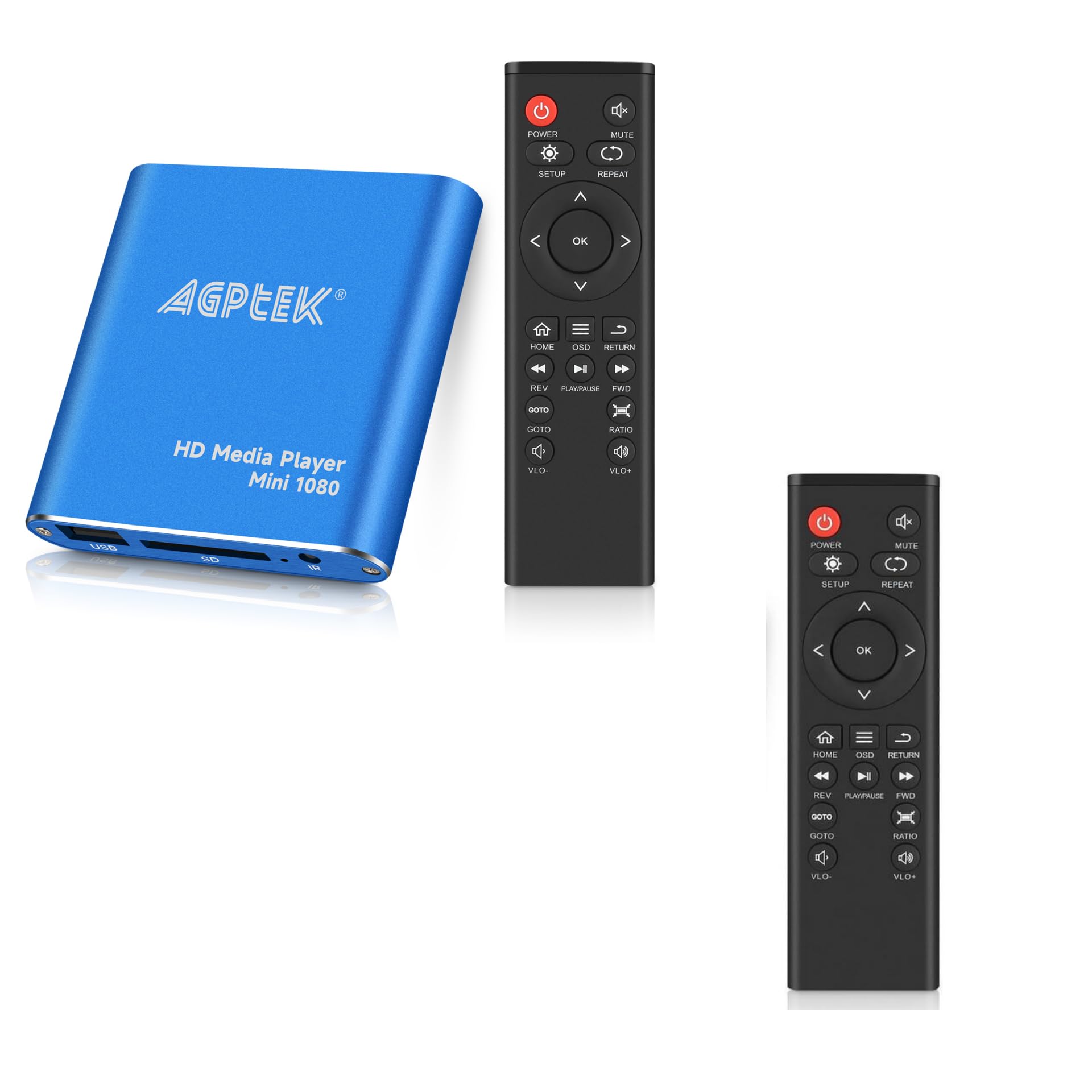Amazon.com: HDMI Media Player with One More Remote Control, Blue Mini ...