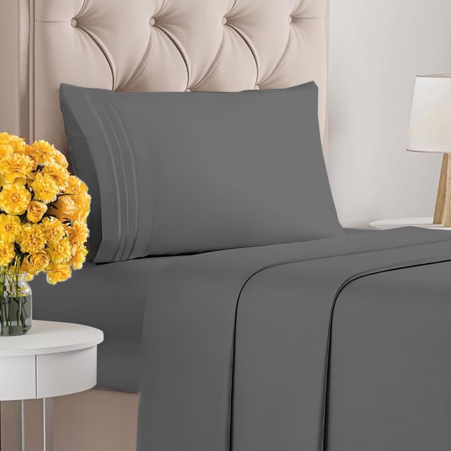 Amazon.com: HOME&LOVE Sheets Set,Breathable & Cooling Sheets-Hotel ...