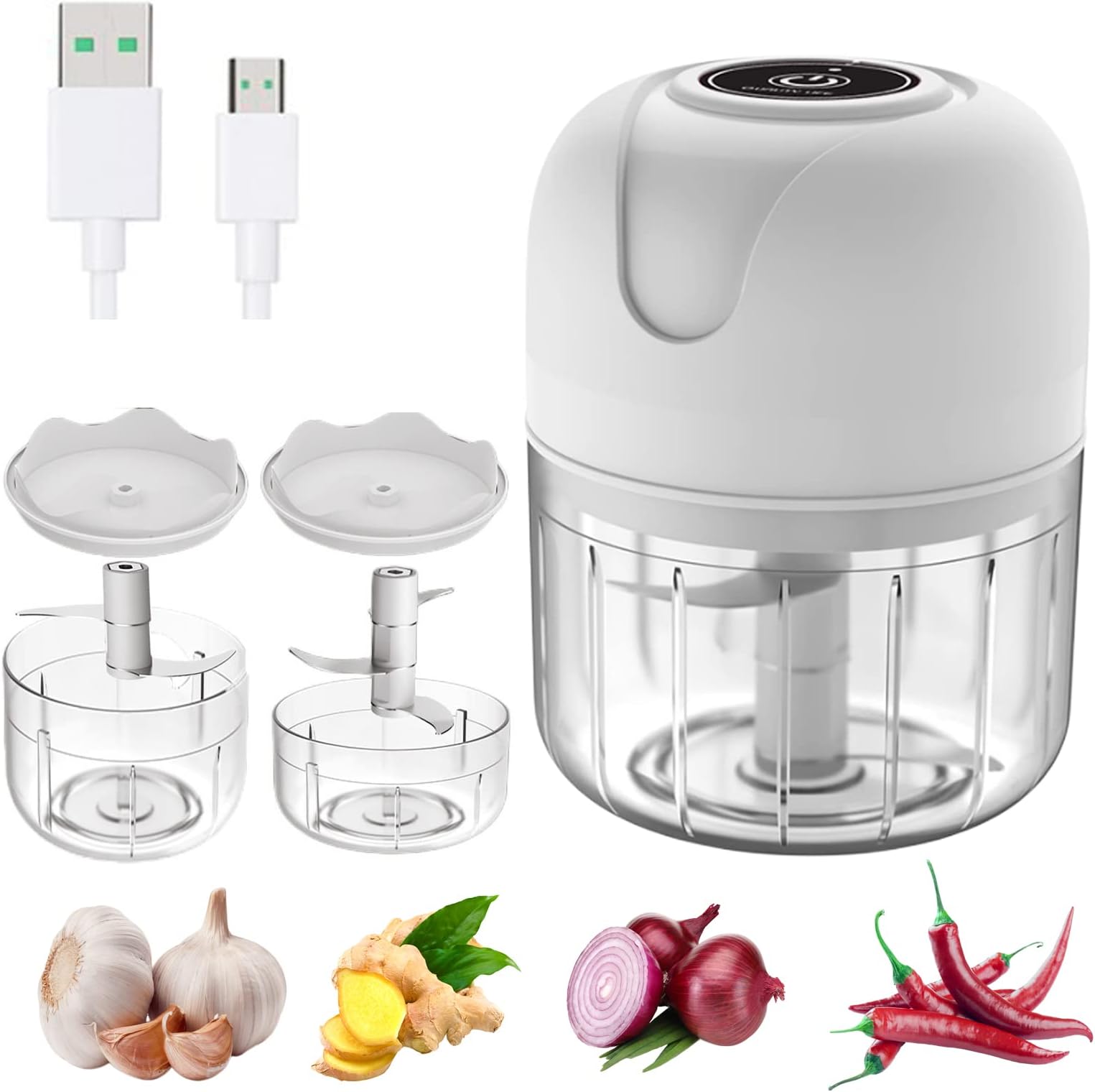 Amazon.com: Portable Vegetable Chopper 250ml, Wireless Mini Chopper for ...