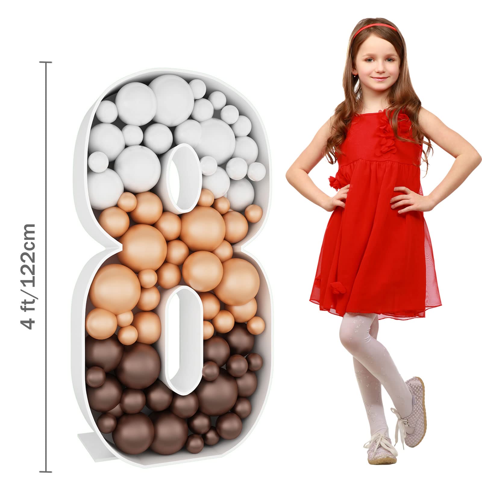 Snapklik.com : 4ft Mosaic Balloon Frame Number 8 Light Up Marquee Pre ...