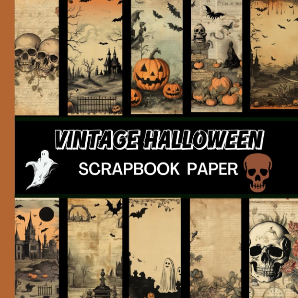 Vintage Halloween Scrapbook Paper: 20 Double Sided Sheets 8.5 x 8.5 for ...