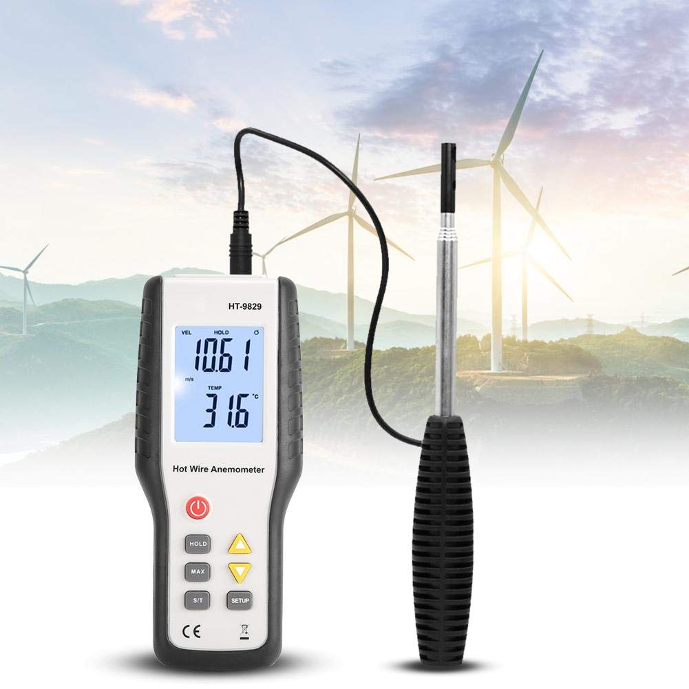 Anemómetro Digital, HT9829 Medidor de Velocidad del Viento de Alambre ...