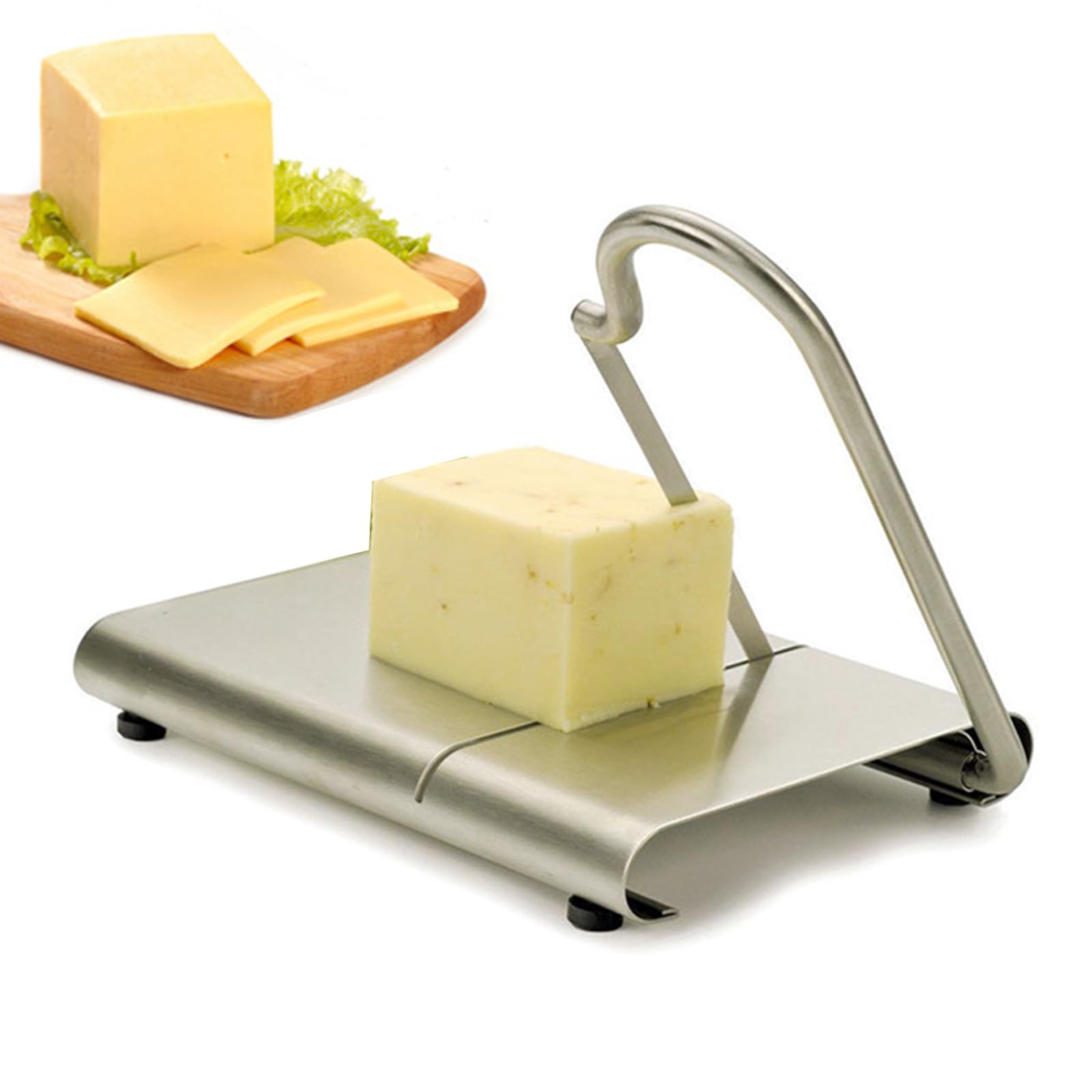 BeauFairy Cheese Slicer, Stainless Steel Cheese Cutter, Multipurpose ...