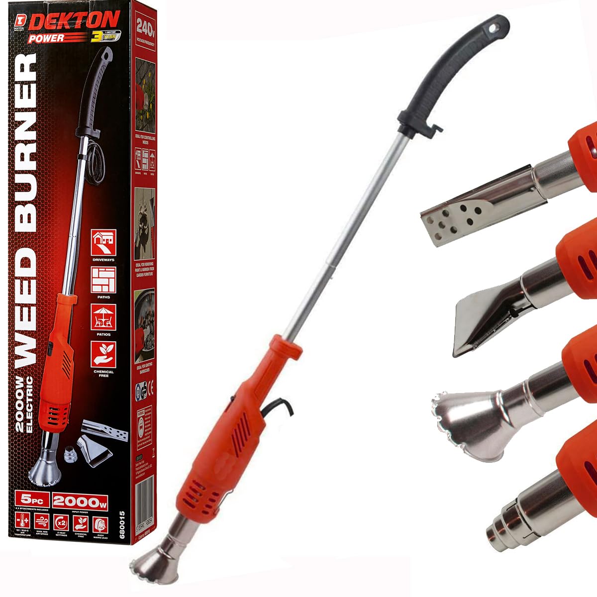 Vivo 2000W Chemical Free Electric Weed Burner Killer Wand Hot Air ...