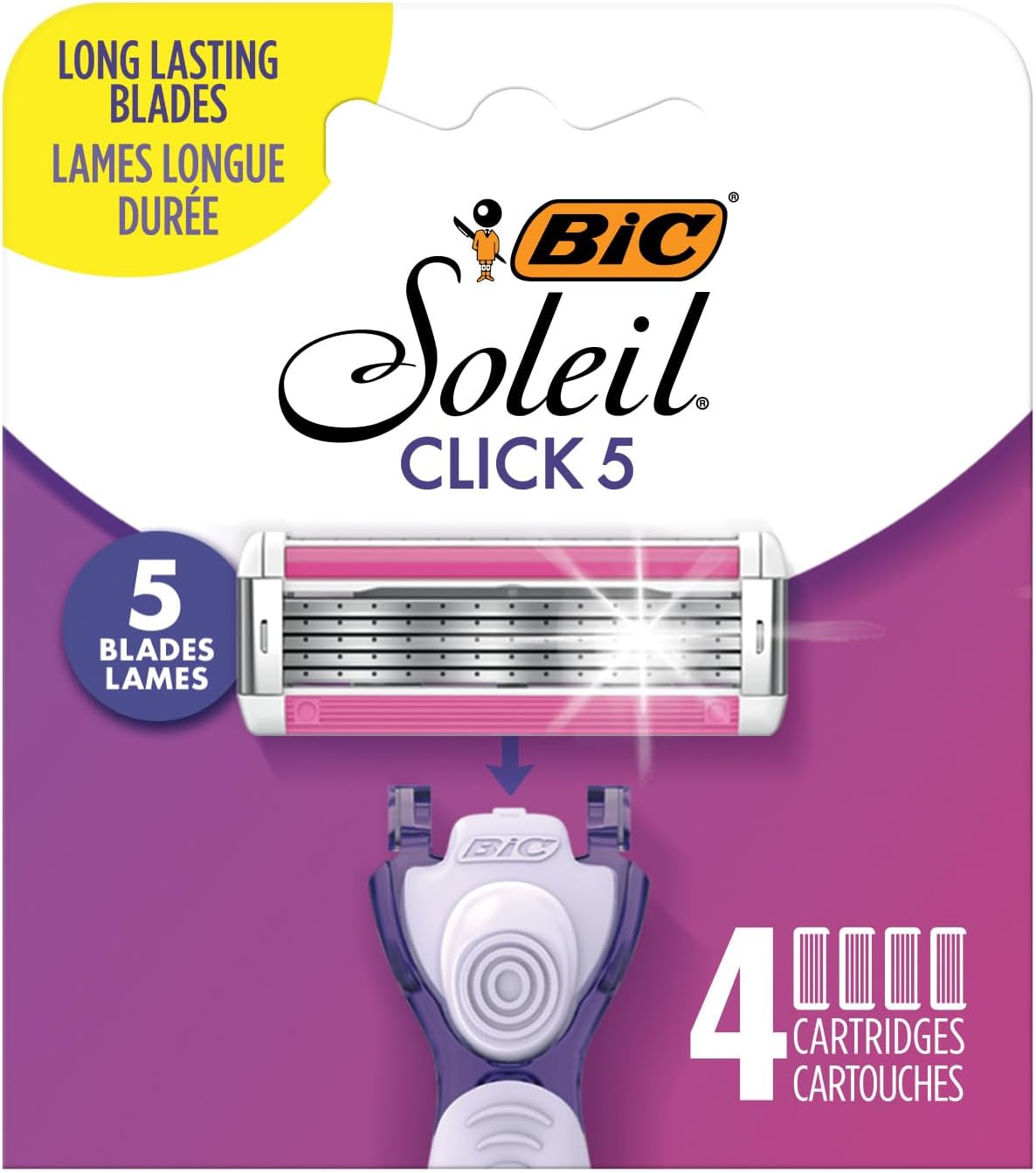 Amazon.com: BIC Click 5 Soleil Women's Razor Refills with 5 Flexible ...