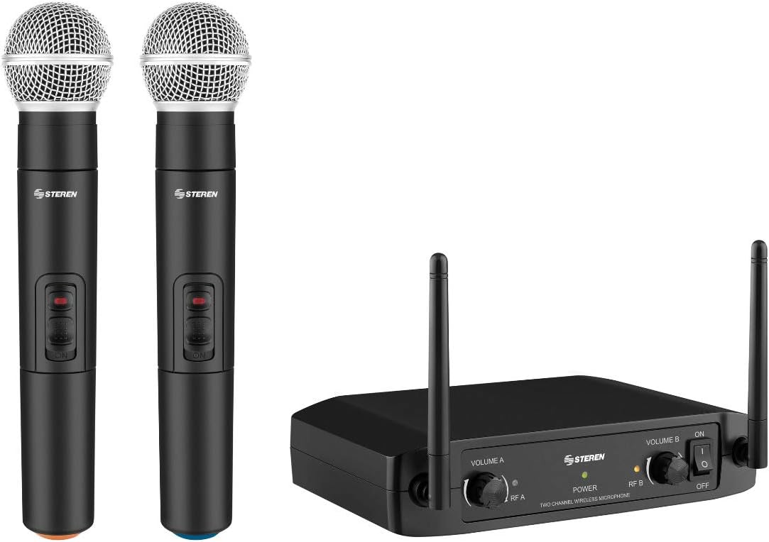 STEREN Sistema de 2 micrófonos inalámbricos UHF : Amazon.com.mx ...