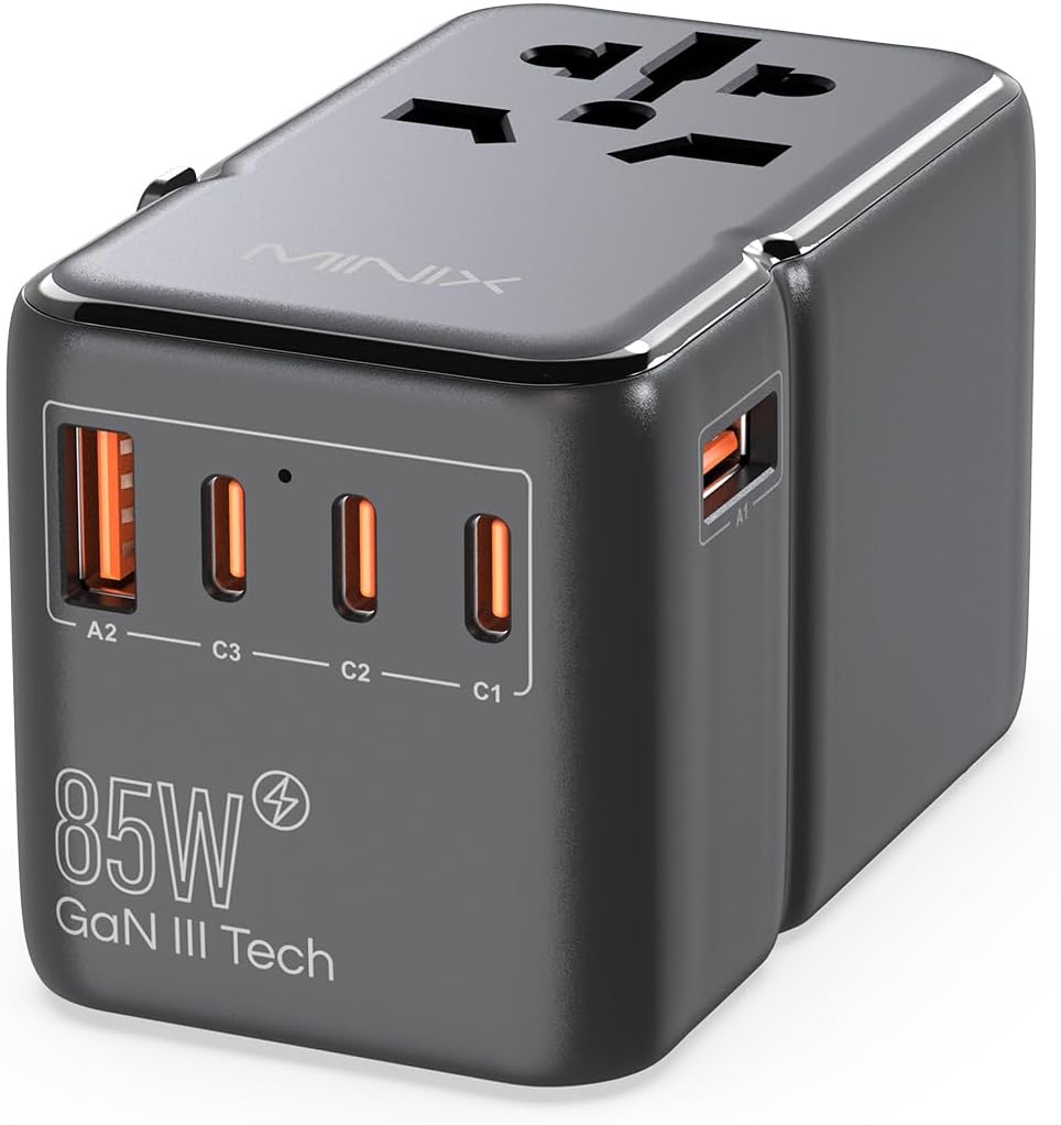 Amazon.com: MINIX 85W Universal Travel Adapter, GaN III International ...