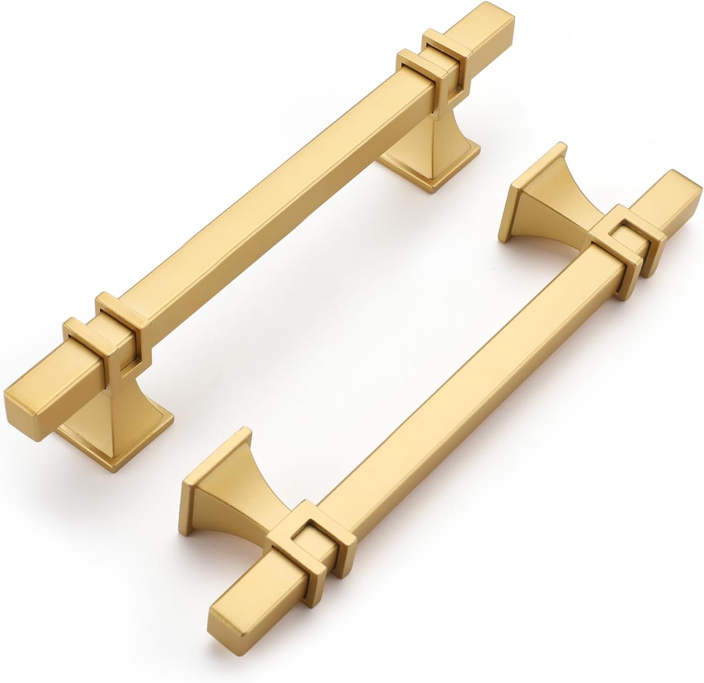 Haliwu 10 Pack Gold Cabinet Pulls, 4 inch Brushed Brass Kitchen Handles ...