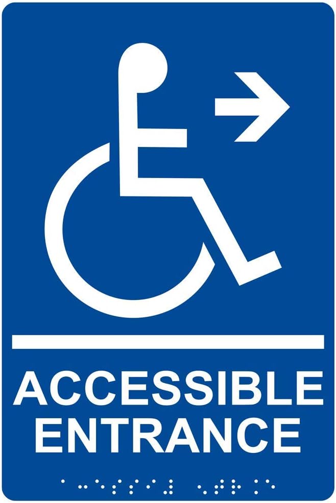 Amazon.com: ComplianceSigns.com Accessible Entrance Right Sign, ADA ...