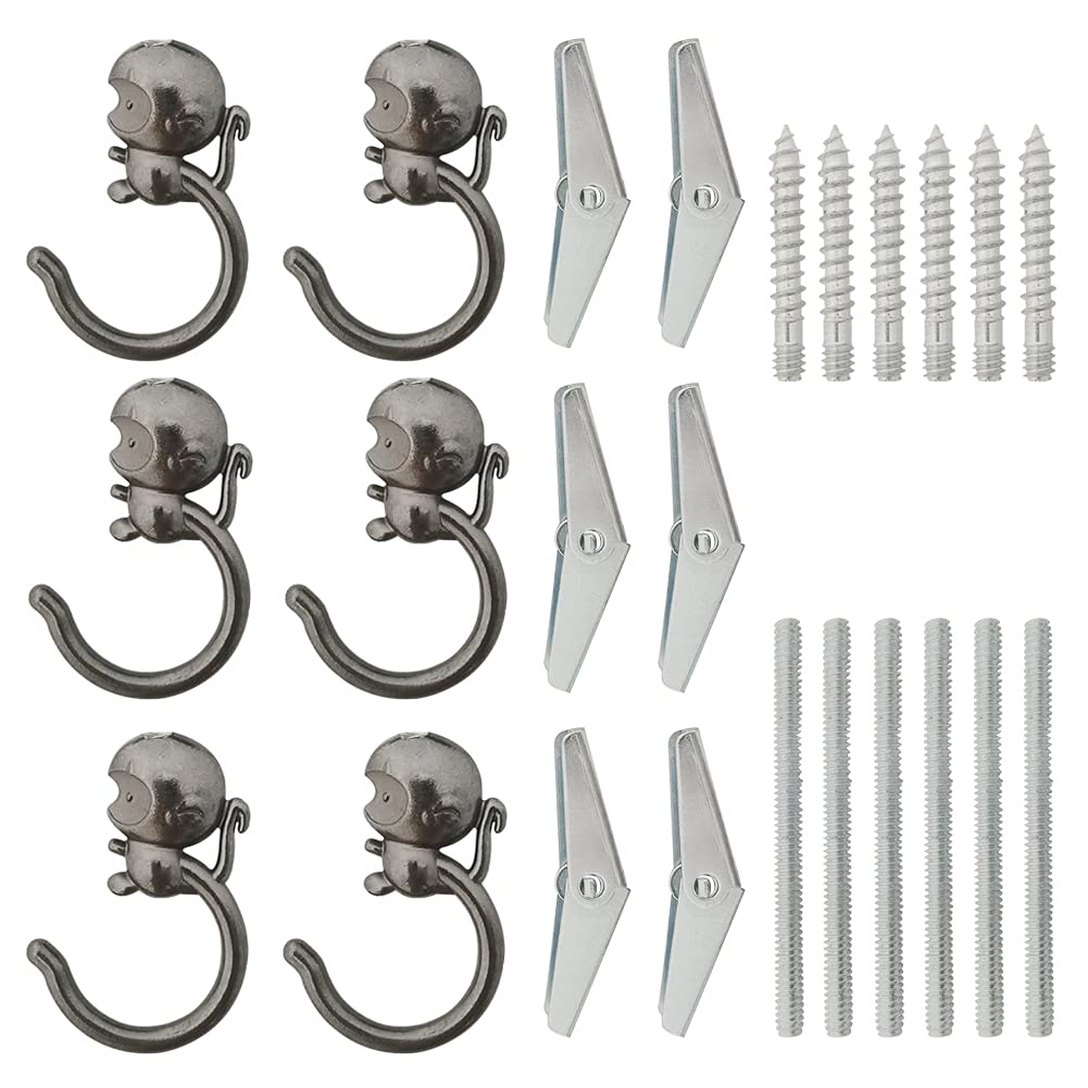 Buy Beyoo 6 Pcs Monkey Shape Swag Heavy Duty Hooks Ceiling Hook with ...