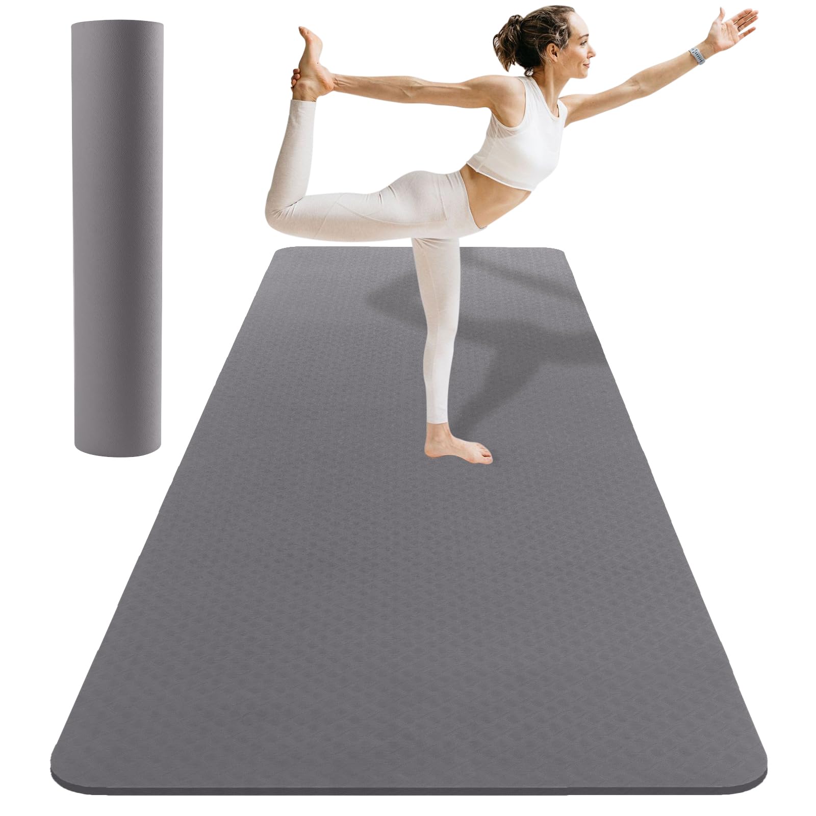 Amazon.com : FrenzyBird Large Yoga Mat 6‘ x 4’ x 8mm ，Extra Wide ...