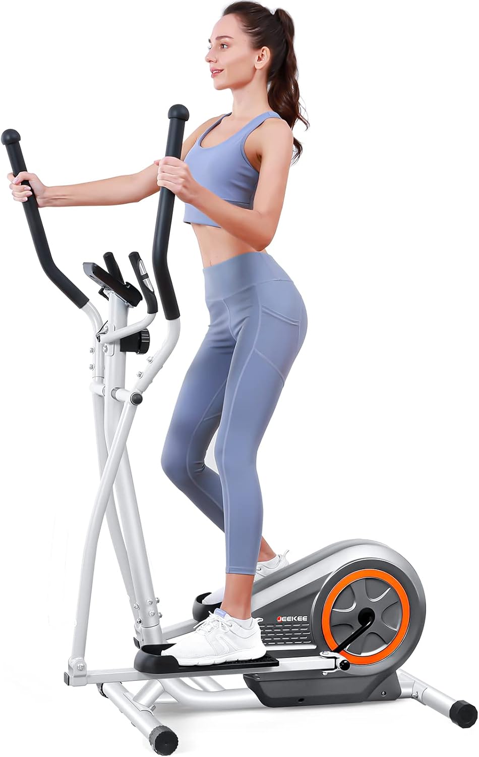 JEEKEE Elliptical Machine, Elliptical Machines for Home Use with 16 Resistance Levels, Hyper ...