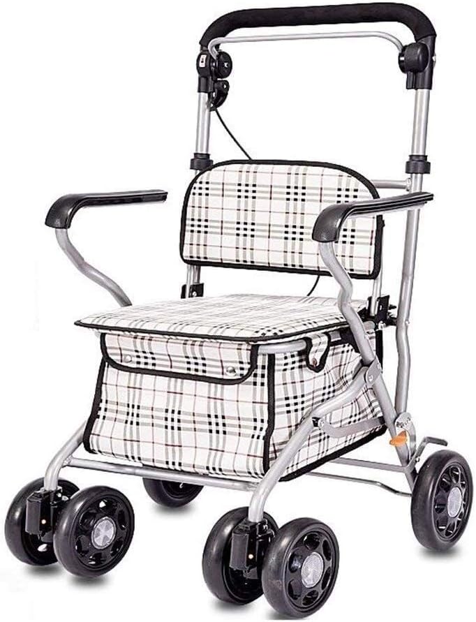 Amazon.com: Rollator with Seat Folding Rollator Shopping Cart Rollator ...